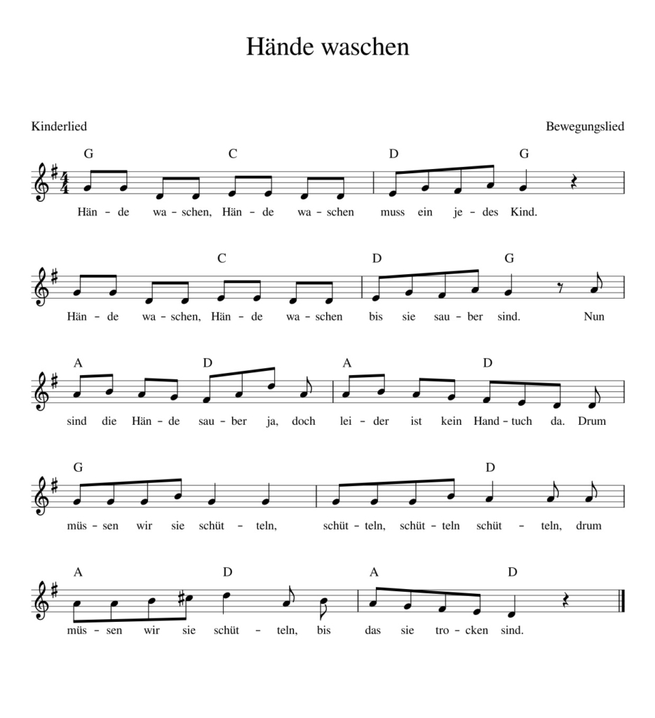 Stilvolle Hande Waschen Lied Pdf Bilder